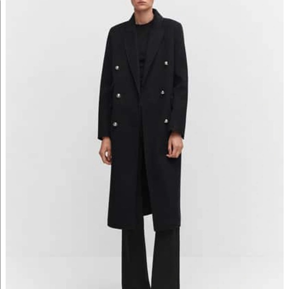 Mango | Jackets & Coats | Mango Structured Double Breasted Black Coat S ...